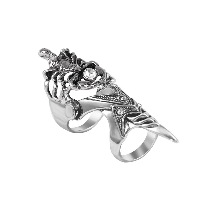 New Silver Plated Punk Rings Hip Hop Gothic Rock Heavy Metal Dragon ...