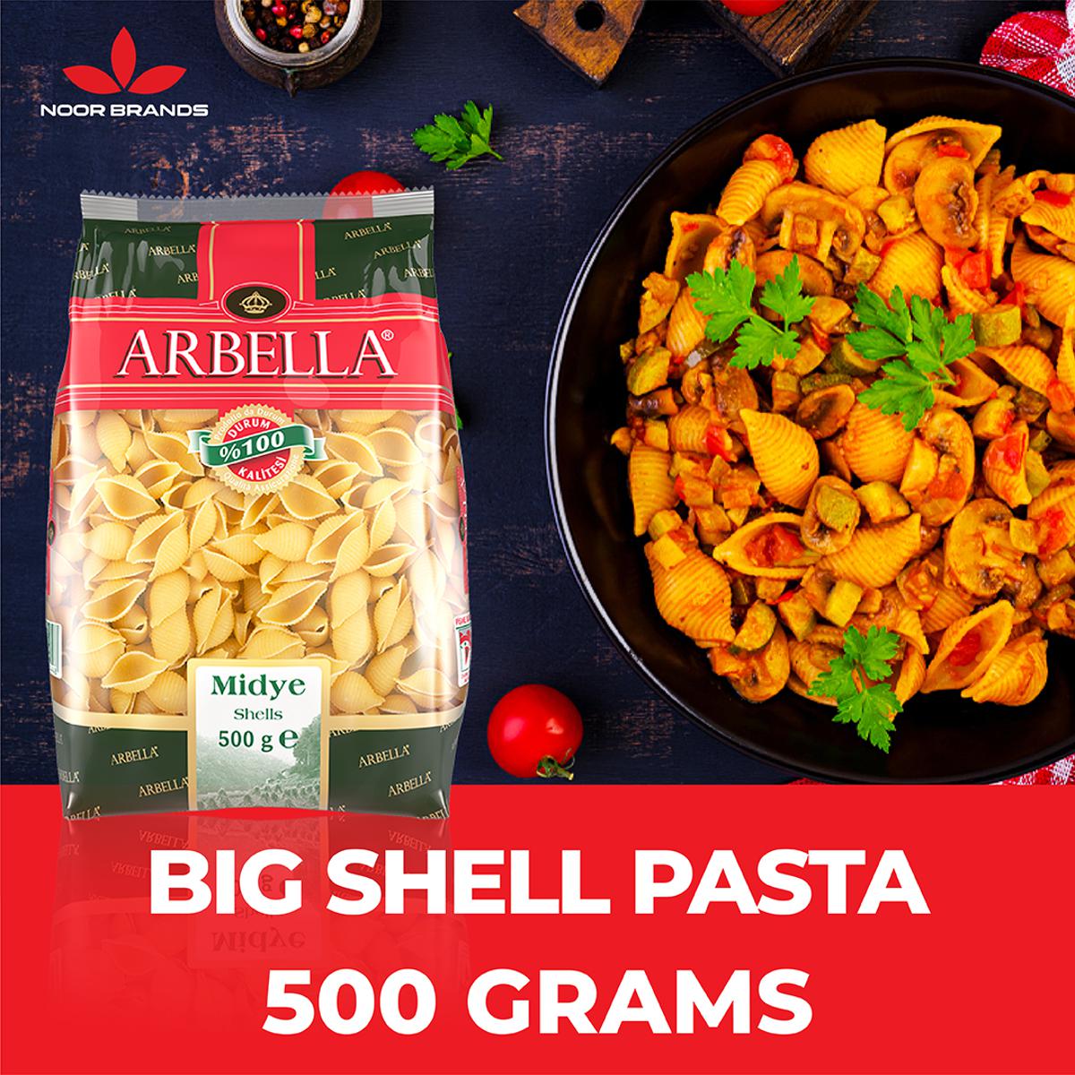 Arbella Big Shell Pasta - 500gm |Turkish Durum Wheat | Nutrient-Rich and High-Protein Pasta ...