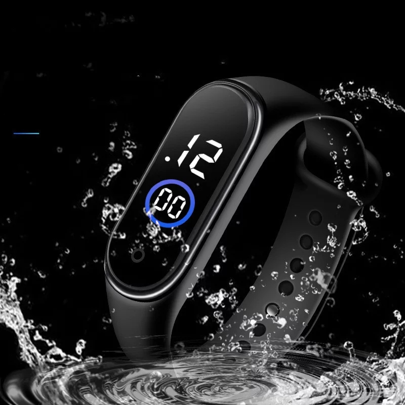New M4 Digital LED Touch Band Electronic Watch Bracelet Waterproof Men ...