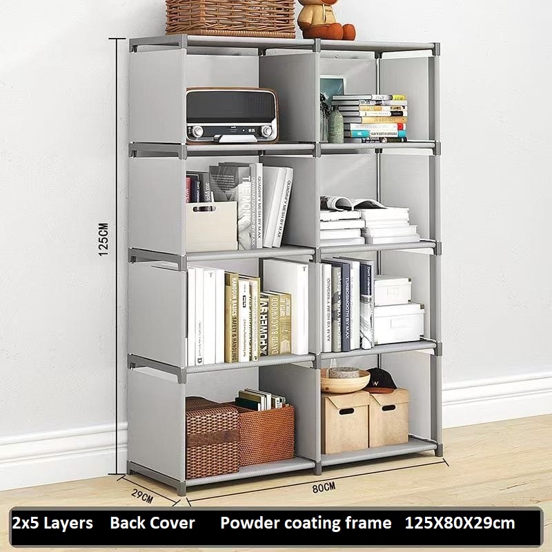 Upgrade Front Cover Book Shelf Storage Rack Portable Bookcase Multi ...