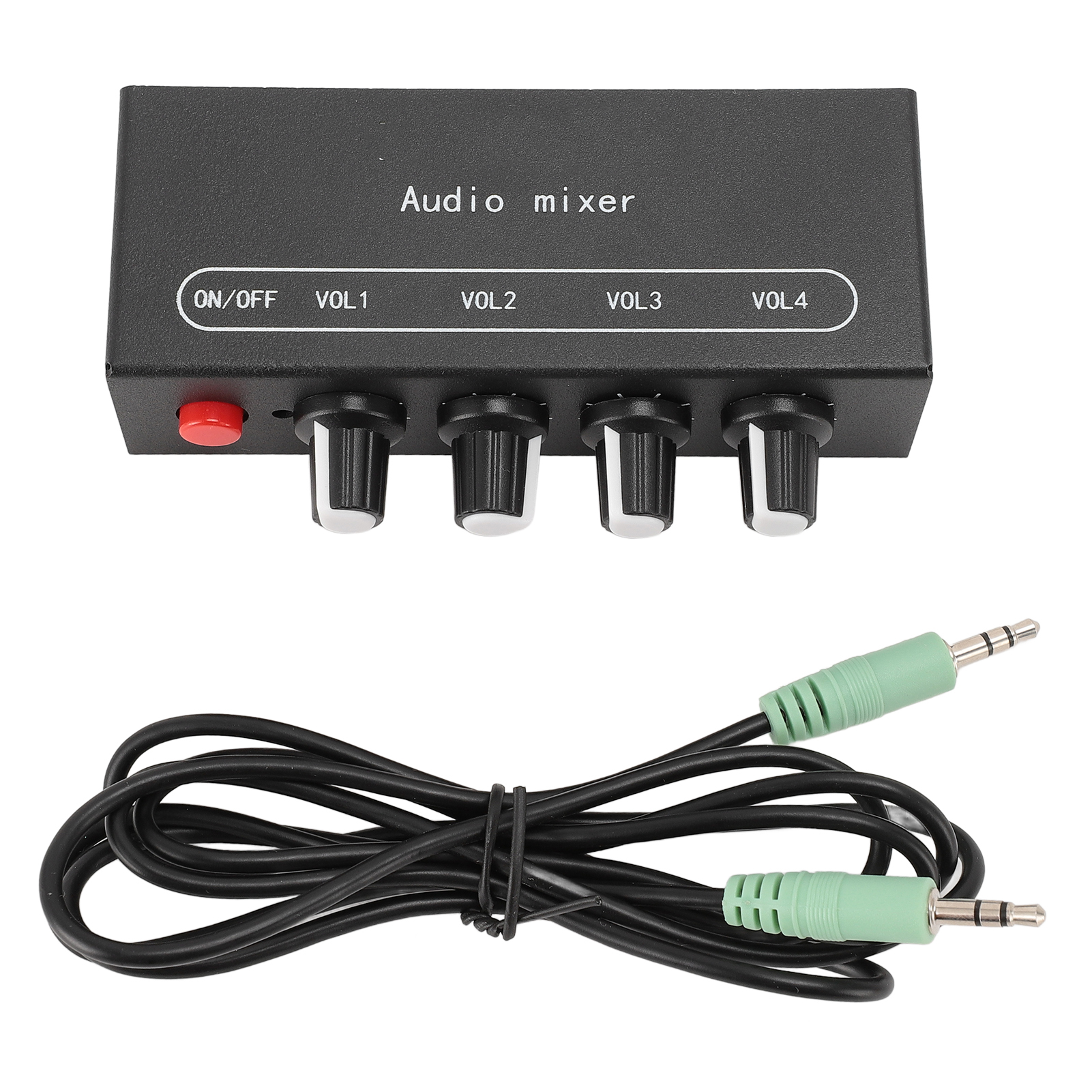 Stereo Line Mixer Aluminum Alloy Casing DC5-12V 3.5mm Input Output Port ...