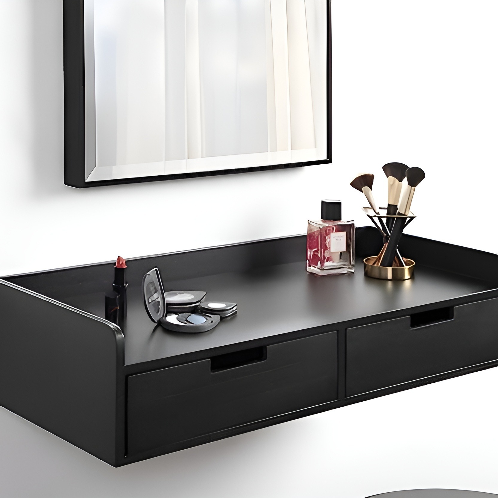 Floating Dressing Table Shelf with 2 Drawers 30", Living Room Drawer ...
