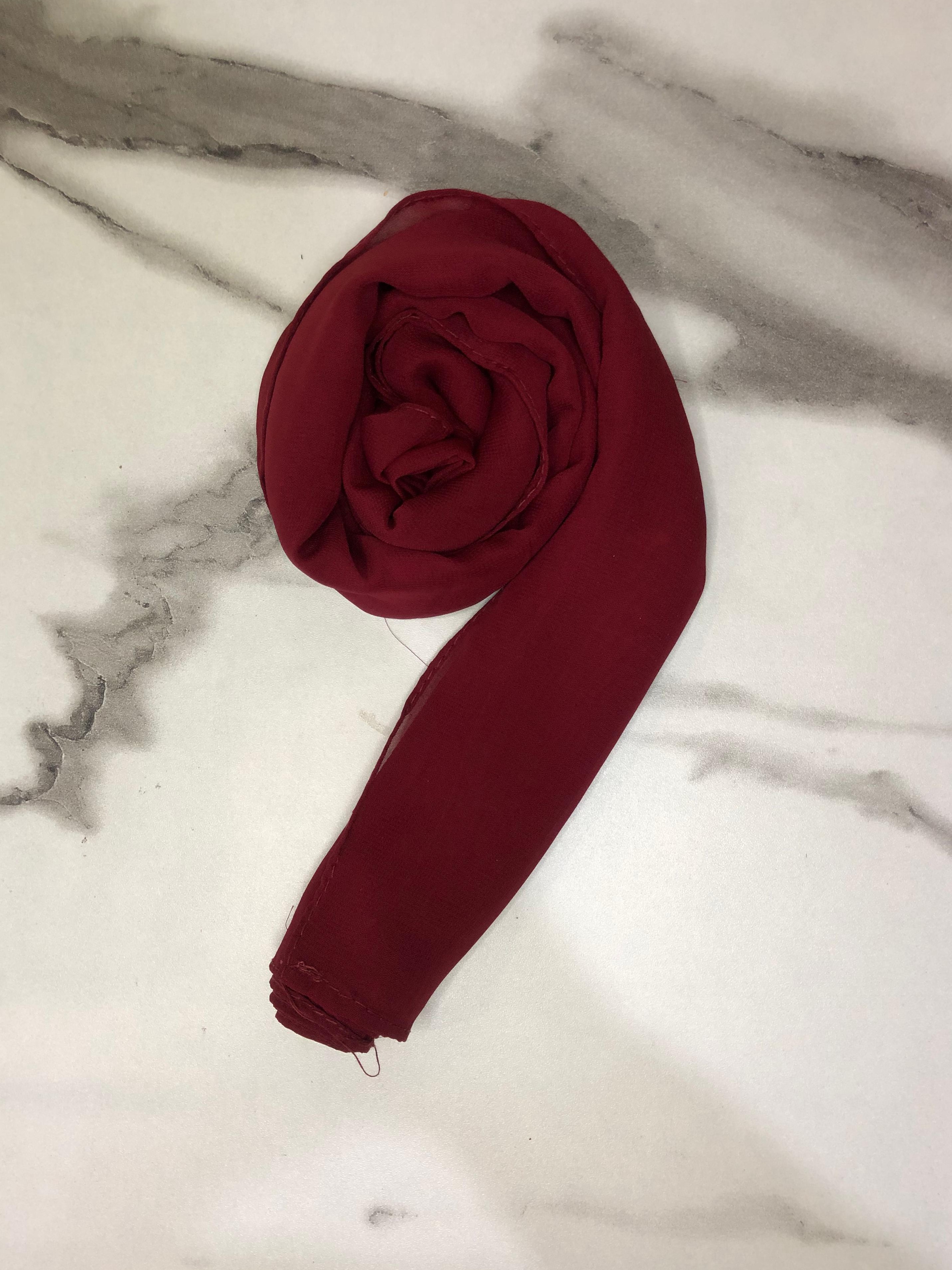 Chiffon Georgette Hijab Scarf for girls Easy to wear Double Loop Plain ...