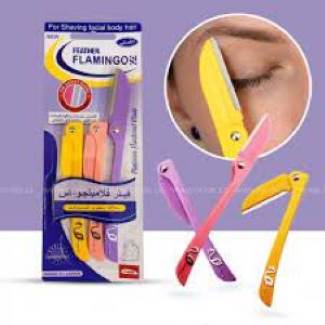 Pack Of 3- Feather Flamingo Facial Razor for Face, Eyebrows & Body ...