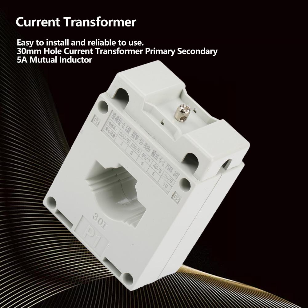 30mm Hole Current Transformer Primary Secondary 5A Mutual Inductor ...