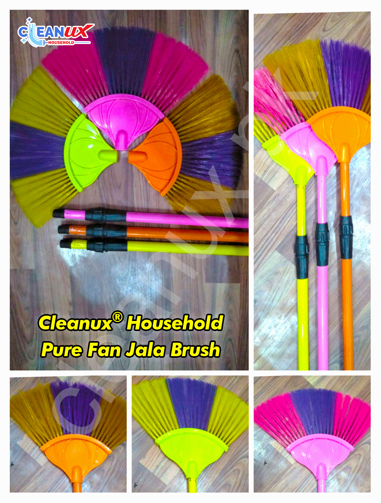 Cleanux V shaped telescopic broom / Jala brush Jala Broom with Long Rod ...