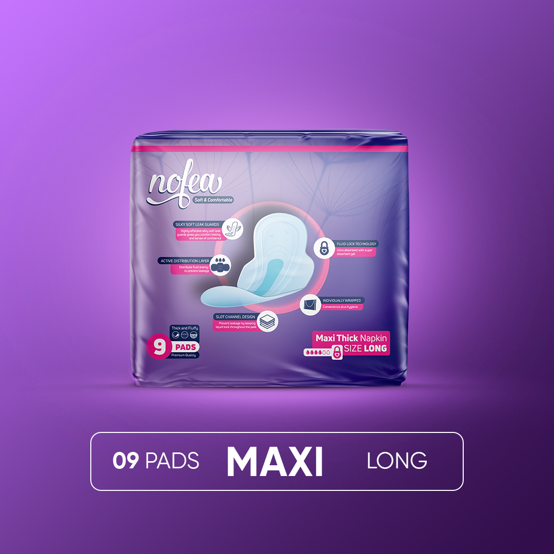 Nofea Napkins/Sanitary Pads Maxi Thick Long - 9 Pads | Daraz.pk