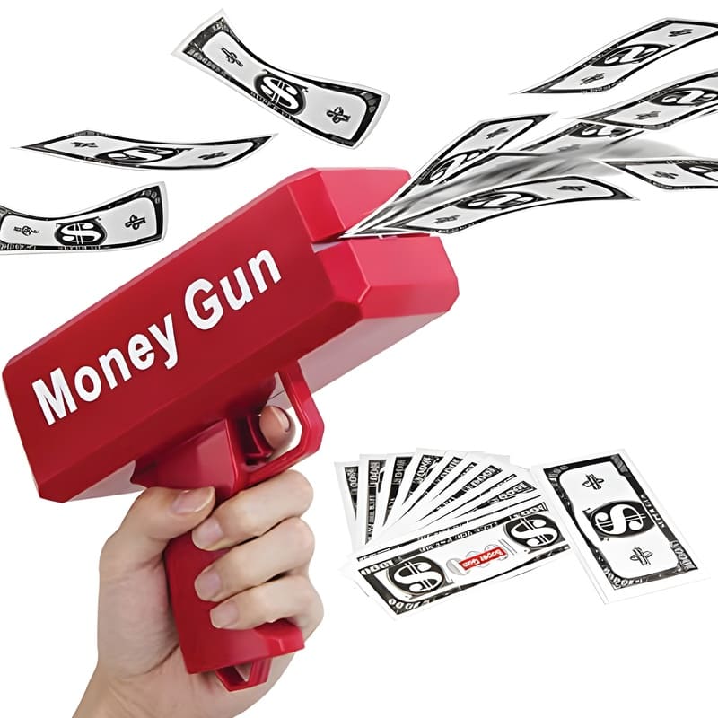 Rain Money Gun Cash Cannon Money Gun - Super Money Spray Toy Gun - Make ...
