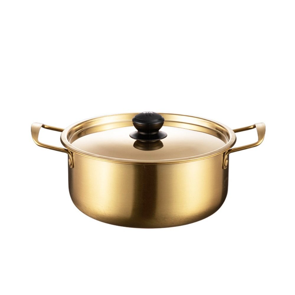 Stainless Steel Korean Ramen Pot Home Thickened With Lid Soup Pot ...