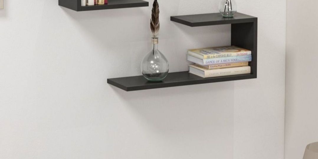 2 Pieces Of Modern C-Shaped Wall Shelves wall hanging shelves floating ...