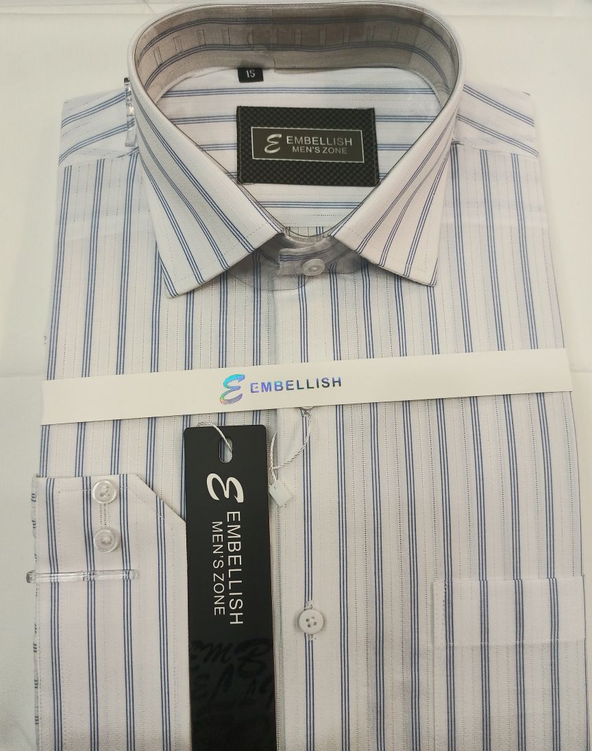 Formal White&Blue Lining Shirts For Mens | Daraz.pk