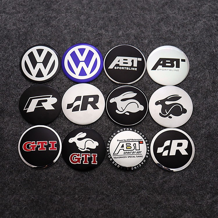 4Pieces Volkswagen VM wheel center label ABT logo modified center cover ...