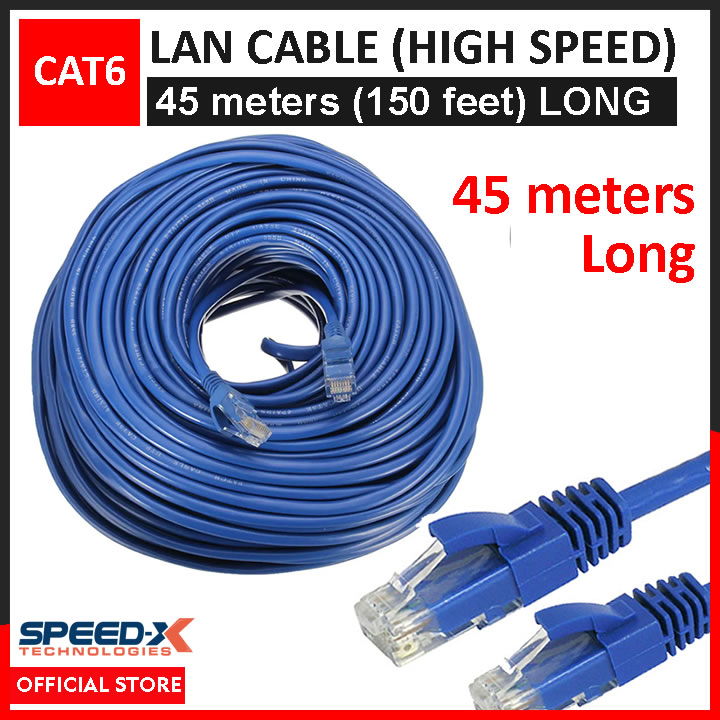 SpeedX LAN Cable 45 meters (150 feet) Cat 6 Ethernet Cable Fixed ...