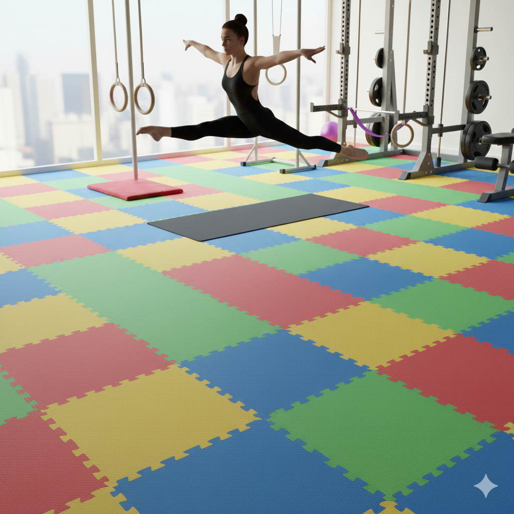 EVA Foam Gym Flooring Mat 2x2 Feet – 13mm Thick Interlocking Floor Mats ...