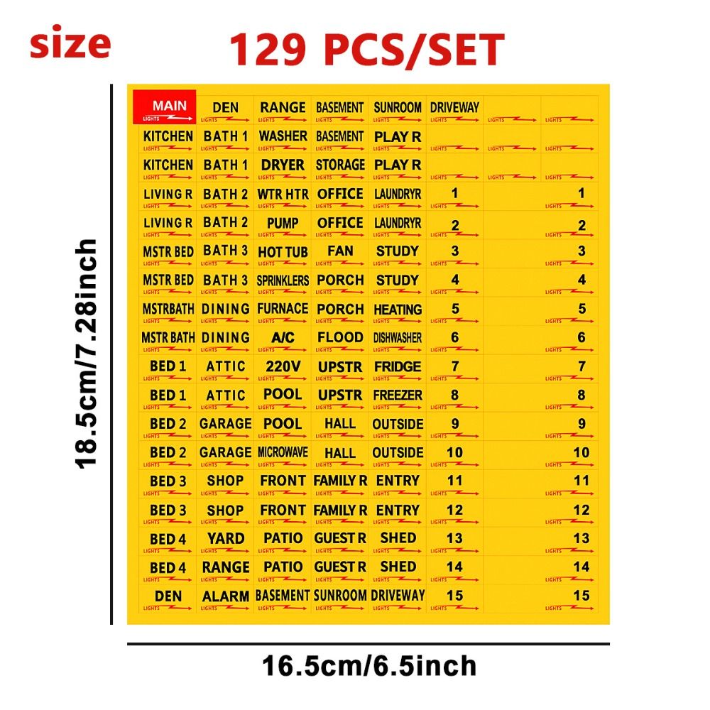 129 Pcs Solar labels Weatherproof Circuit Breaker Labels Convenient ...