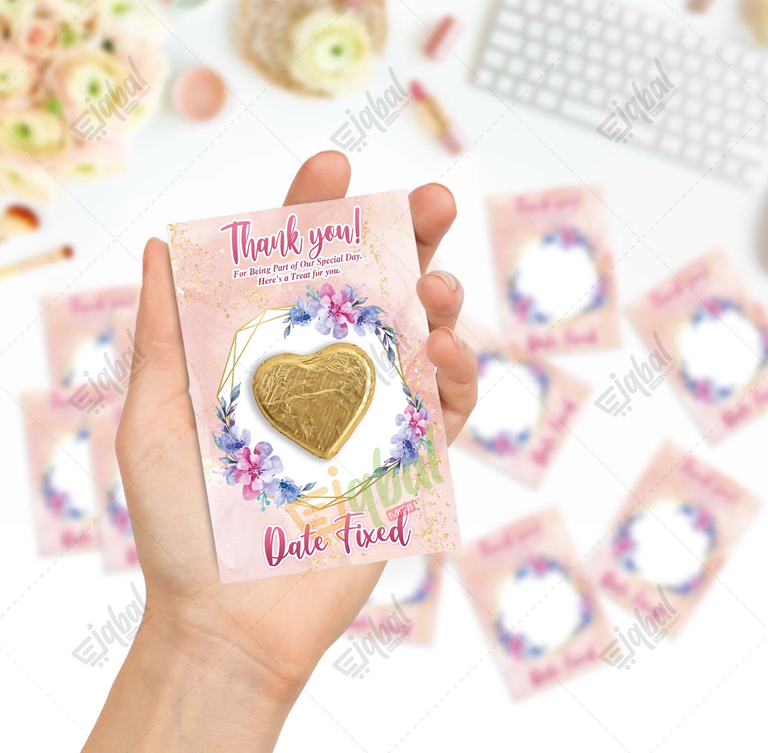 Date Fixed Favor Cards, Pack of 10 without Chocolate Cards, Wedding ...