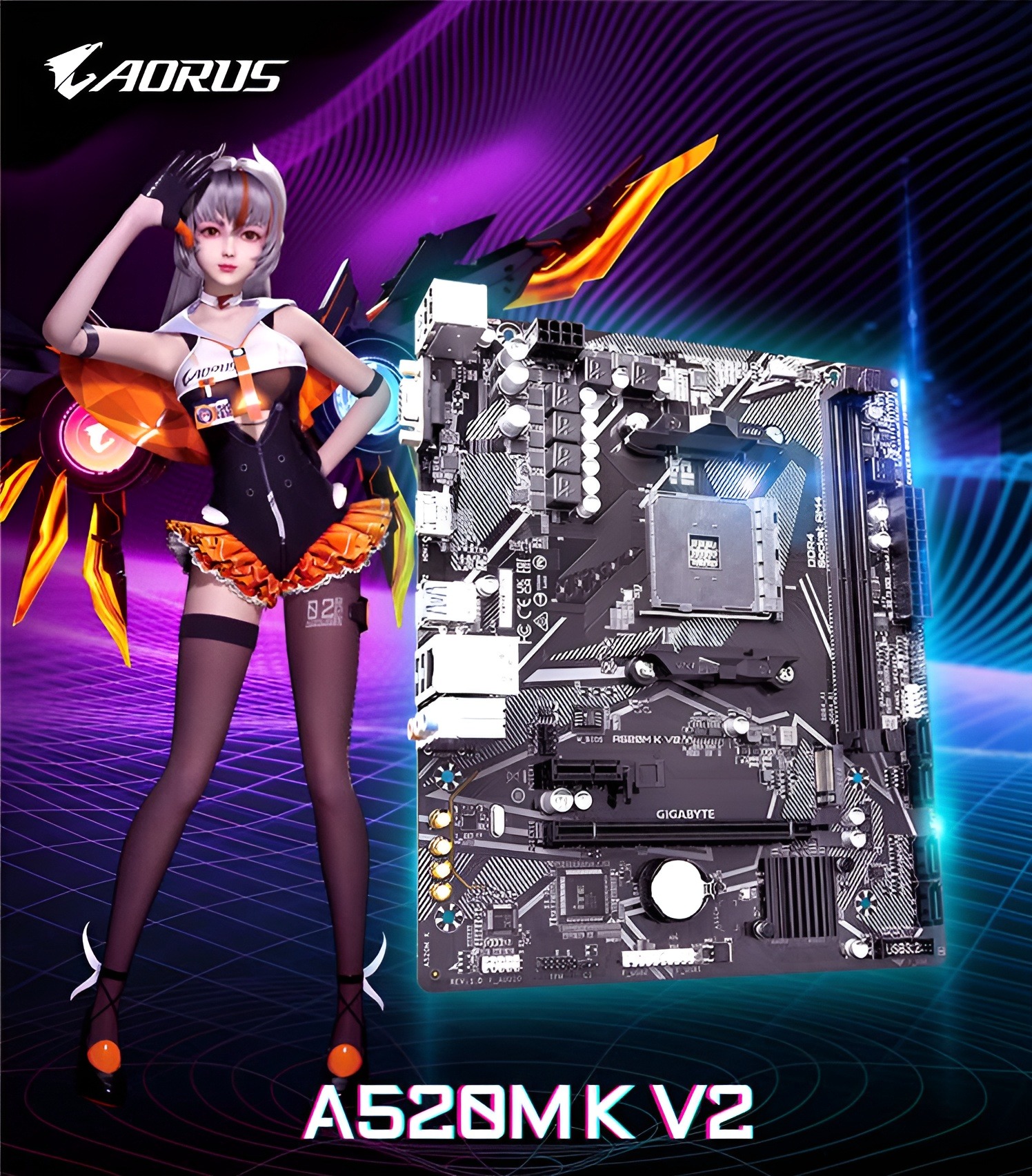 GIGABYTE A520M K V2 New Micro-ATX A520 DDR4 5100(OC) MHz M.2 PCIe 3.0 AMD Ryzen 5000 Series AM4 ...