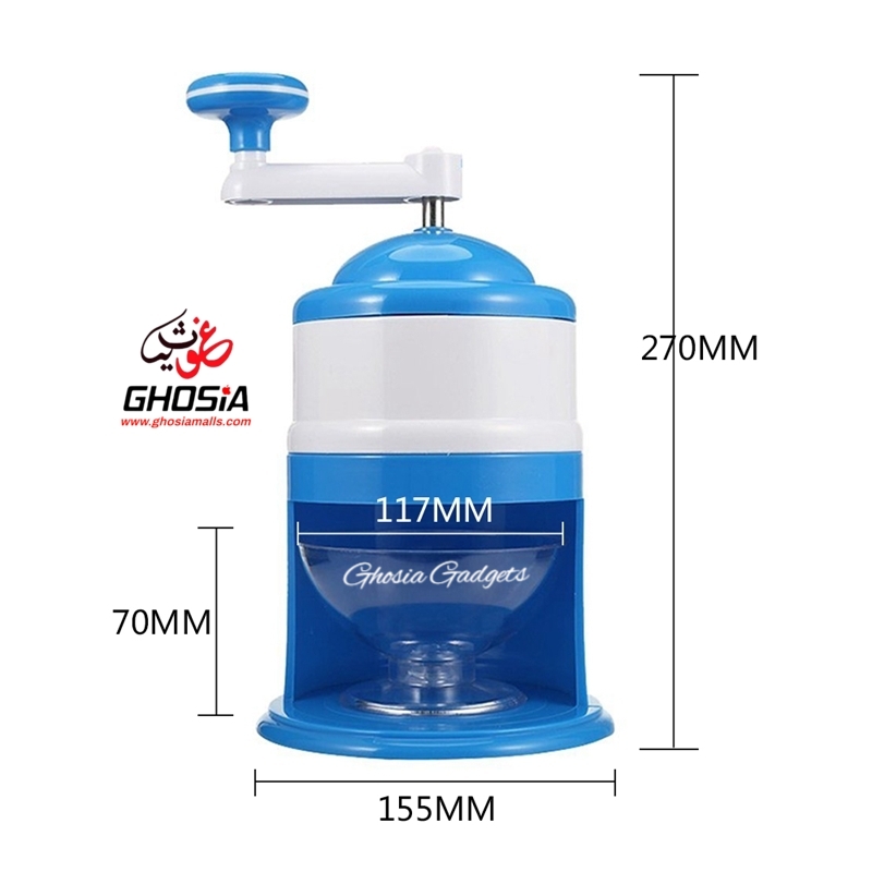Manual Ice Crusher with Transparent Bowl Household Handheld Snow Gola ...