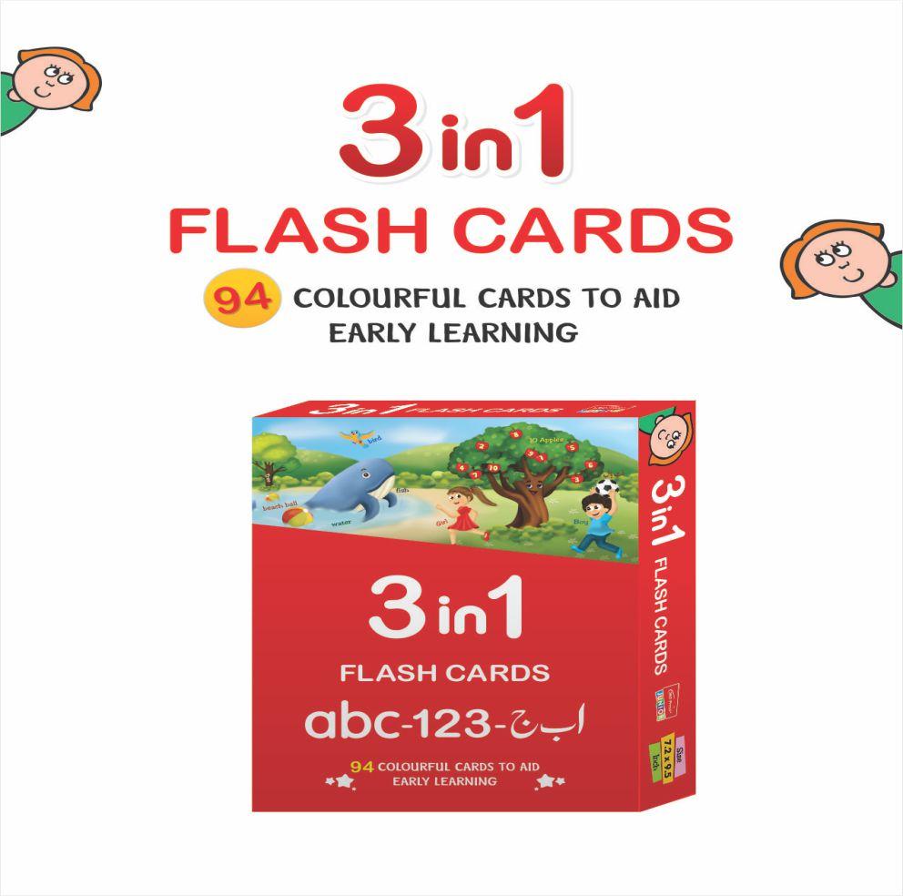 Flash Cards (3 in 1)(a b c,1 2 3,Alif Bay Jeem) | Daraz.pk