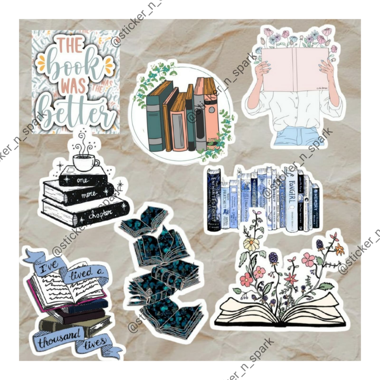 Book lovers Sticker set | Daraz.pk