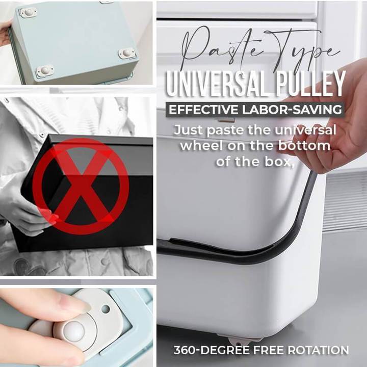 Roller Pulley 4PC Self Adhesive 360º Rotating Wheels Mini Swivel ...