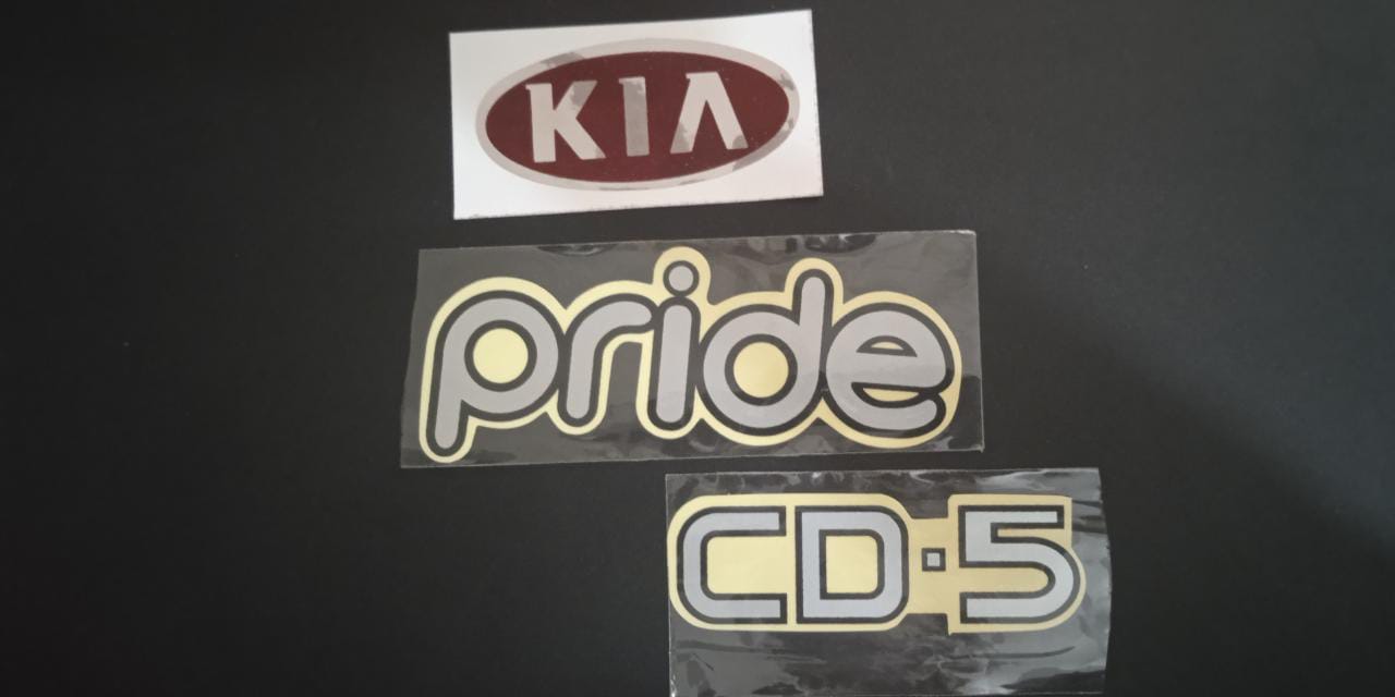 KIA PRIDE CD-5 Sticker 3 Piece Sticker Set | Daraz.pk