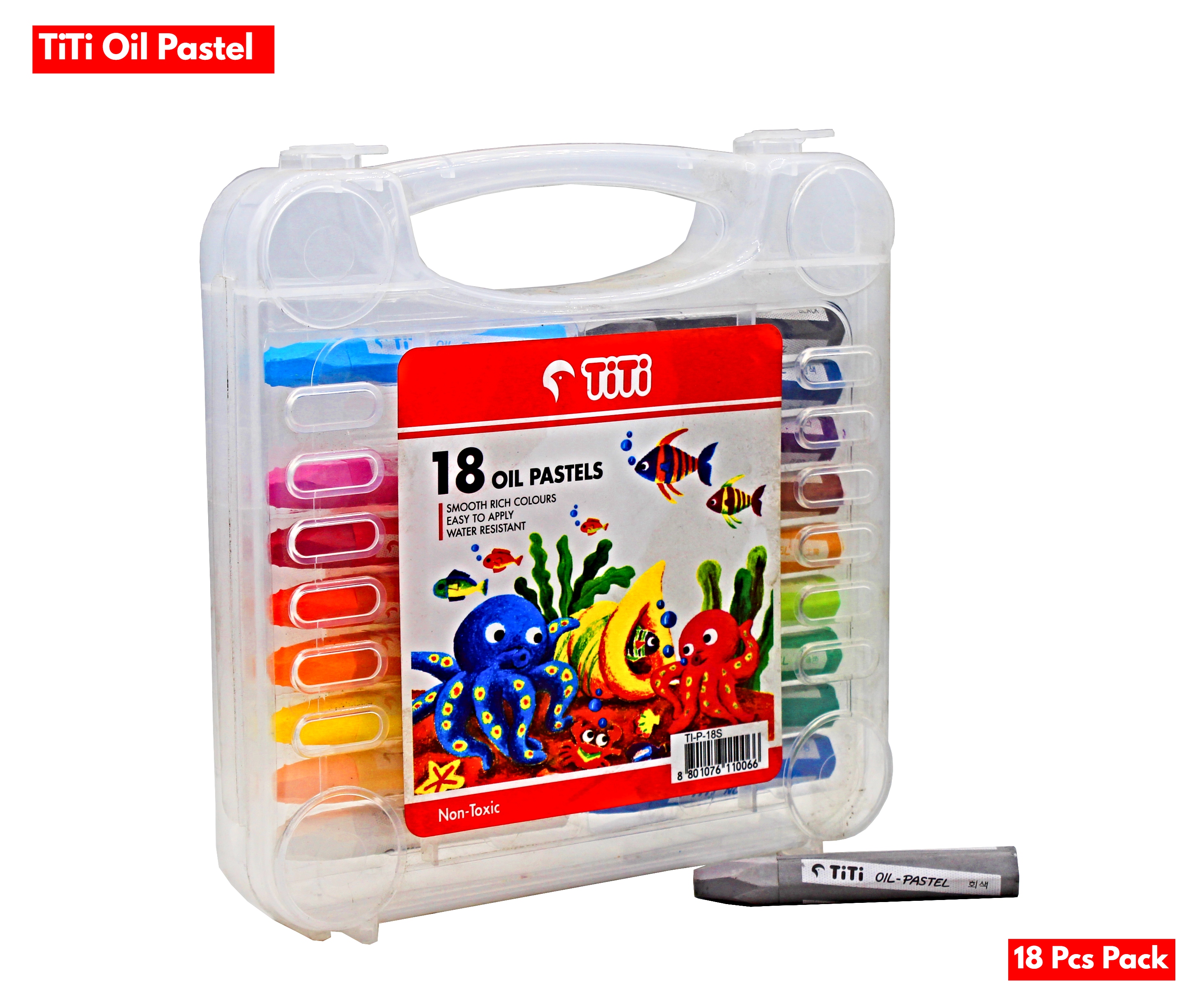 TiTi 18 Oil Pastels Crayons 18 Colour / Color Set Multicolor Pastels ...