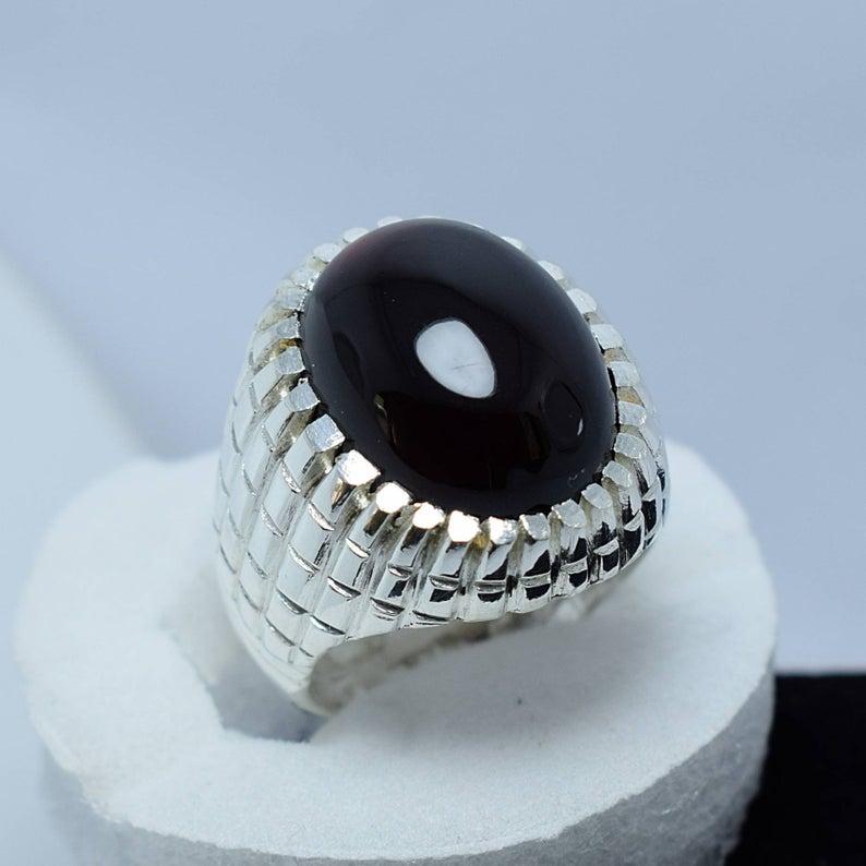 Mens Yemni Aqeeq Ring Shia Aqeeq Ring Man Rings Islamic Silver Ring ...