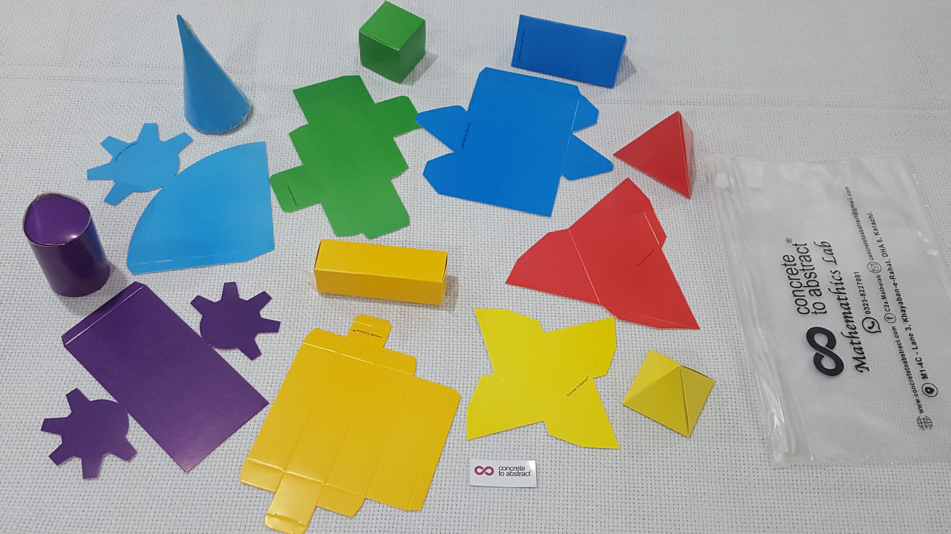 2D Nets for Geometry; Cube, Cone, Cylinder, Rectangular & Triangular ...