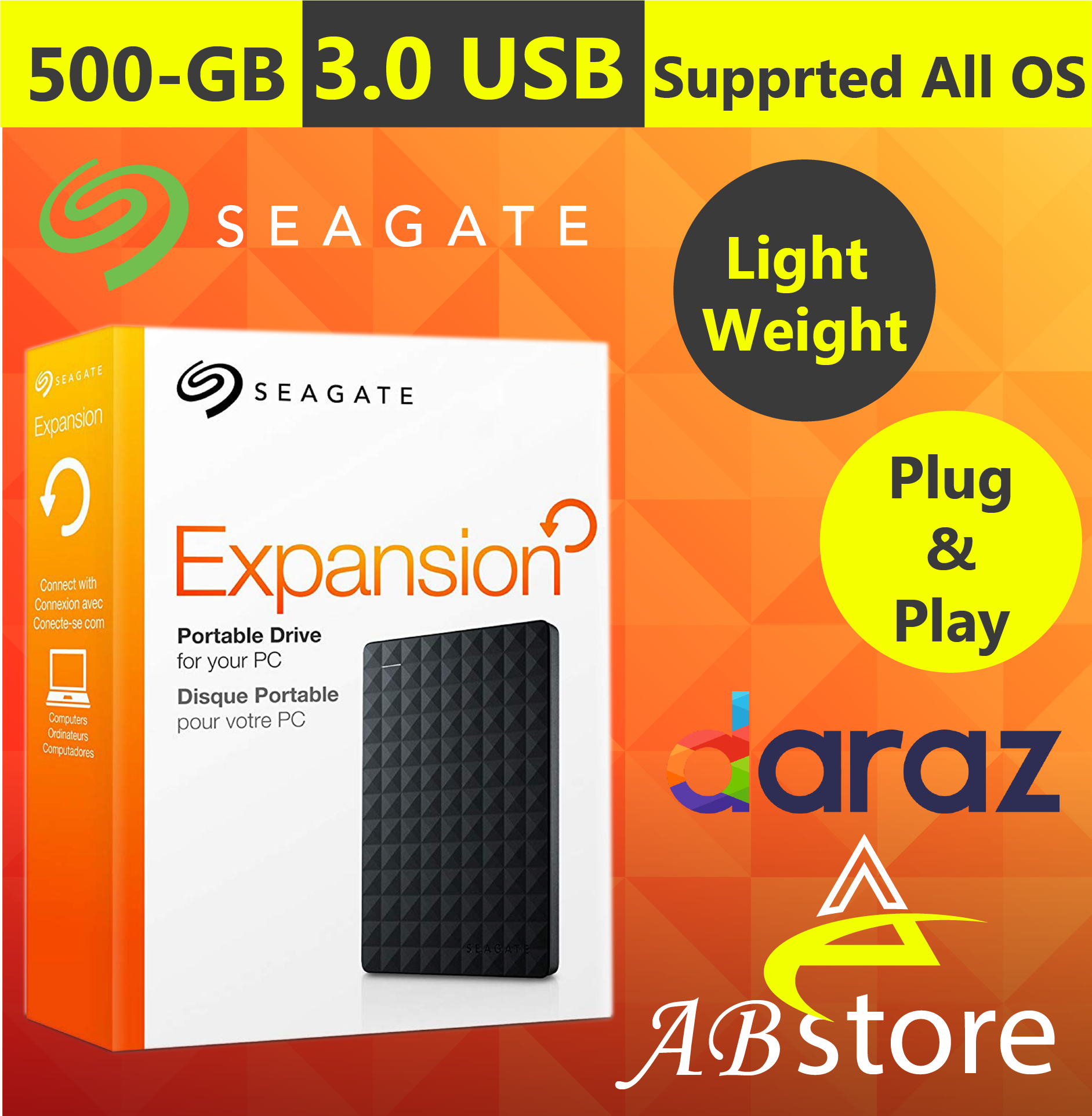 Seagate Expansion 500GB Portable Hard Drive 500 Gb External Hard Drive ...