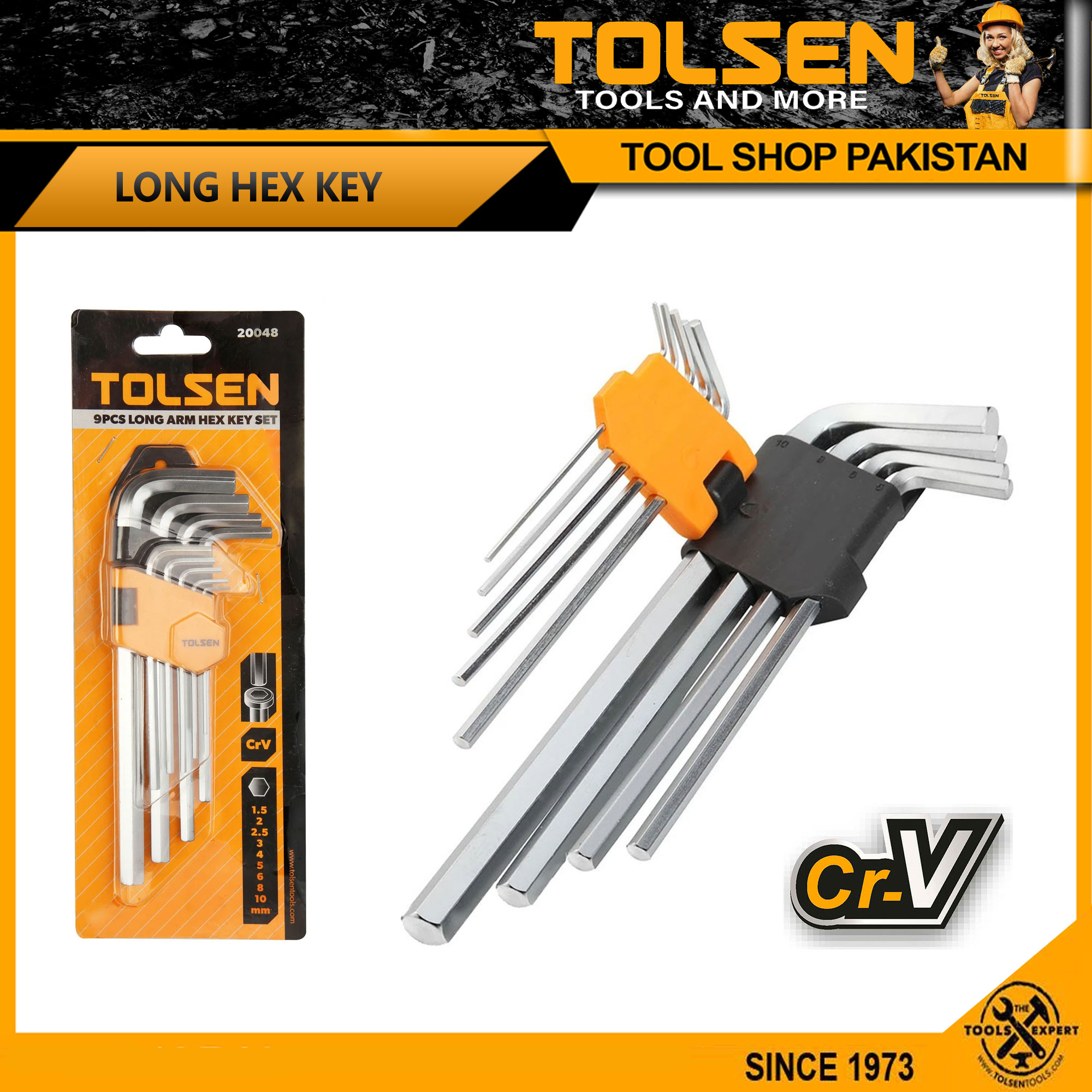 Tolsen 9 Pcs Long Arm Hex key Set | Daraz.pk