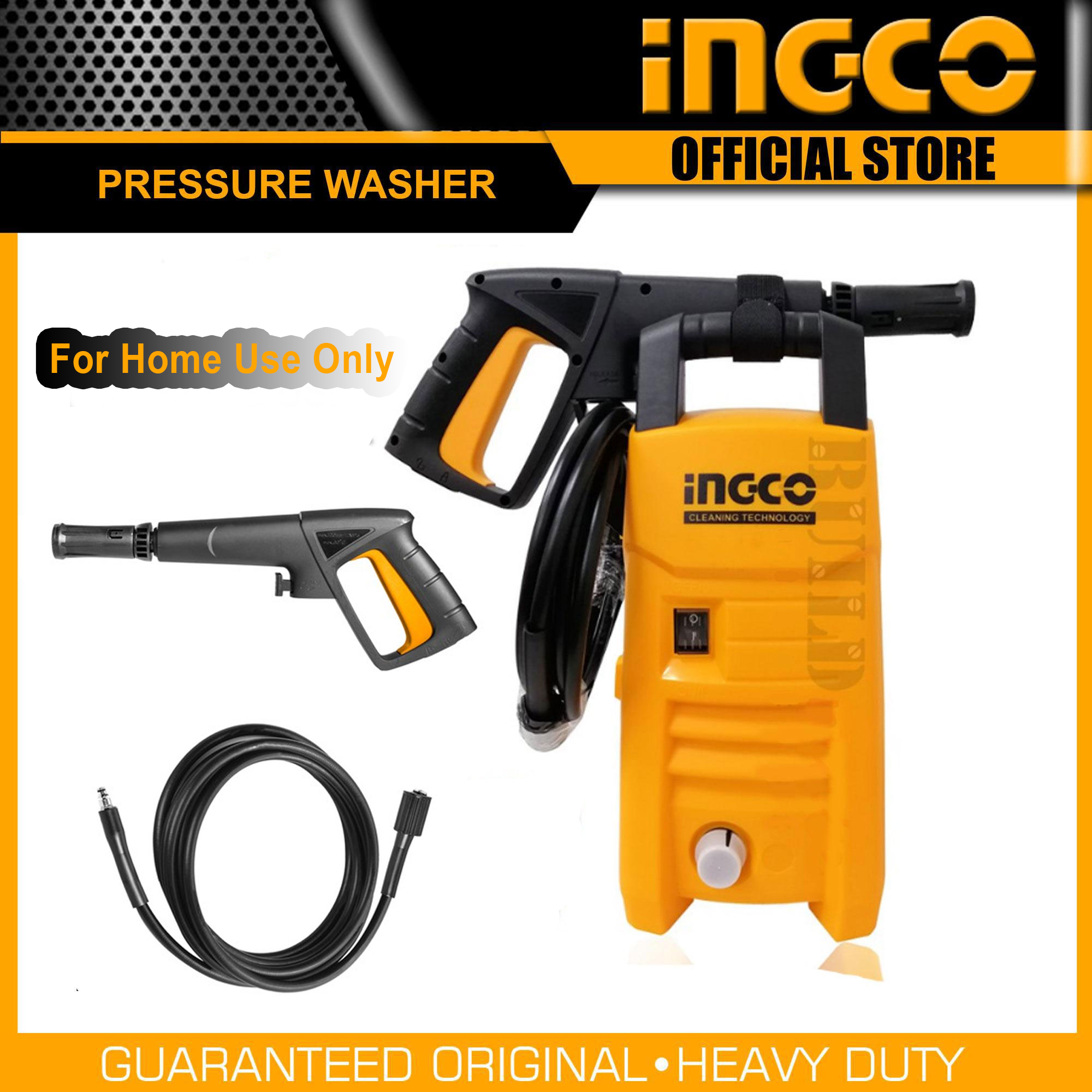 INGCO High Pressure Washer 1200W Electric Auto Stop System 90bar (1300psi): Buy Online At Best ...