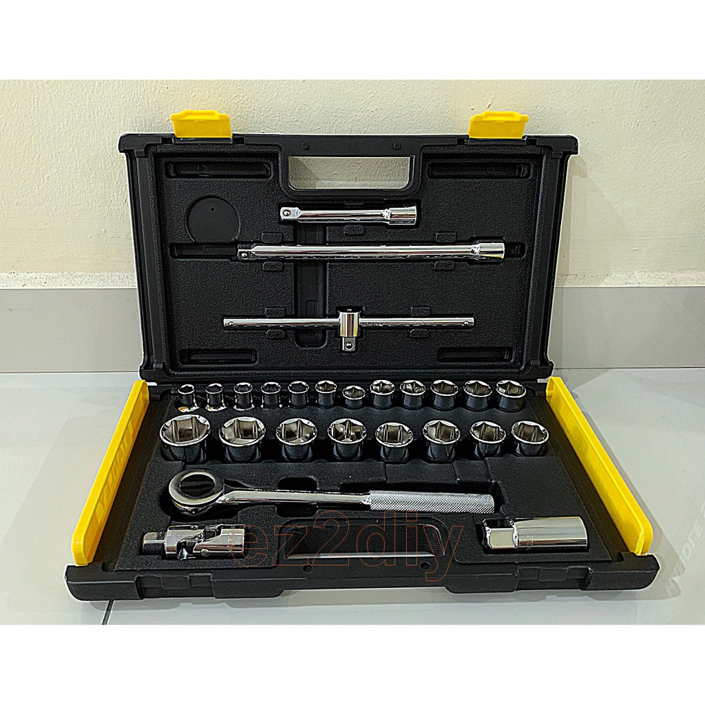 Stanley Socket Set 1/2 SQ . DR 27 Pcs - 12 PT Met | Daraz.pk