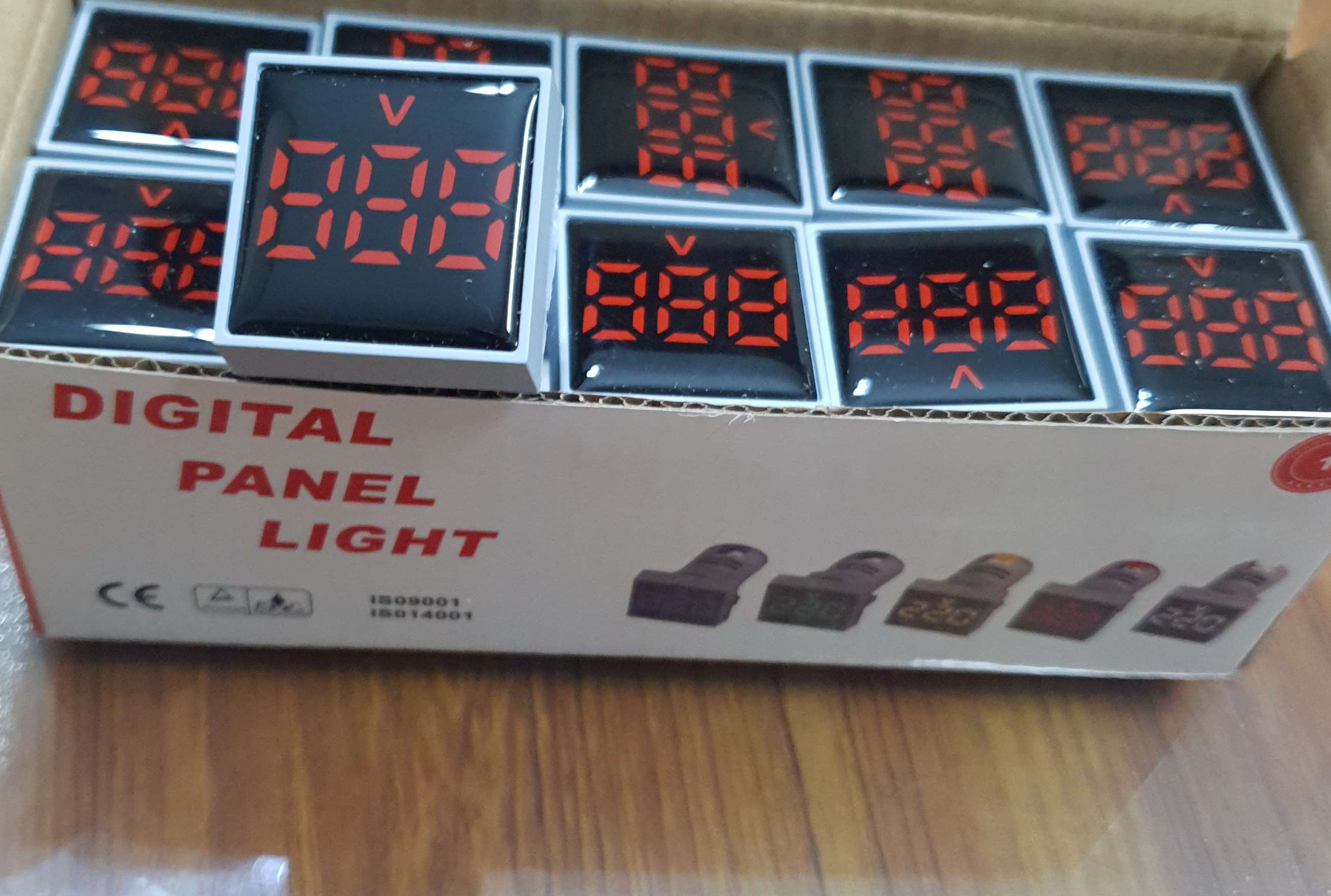 Square Digital AC 60-500V Voltmeter Voltage Meter LED Indicator Lamp ...