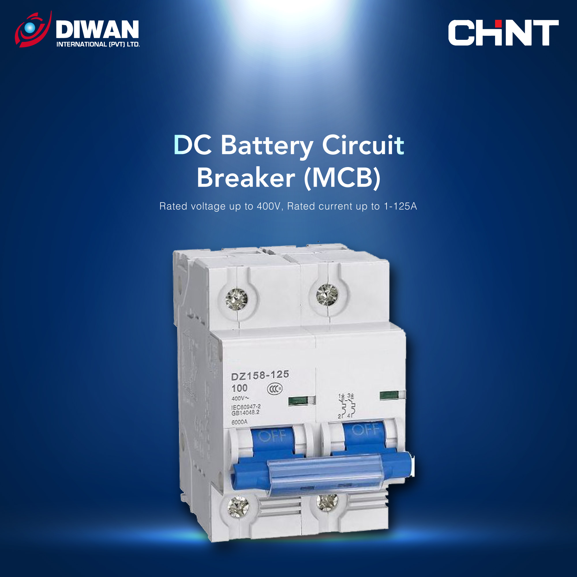 Chint DC Battery Breaker DZ158 (MCCB) 10KA | Daraz.pk