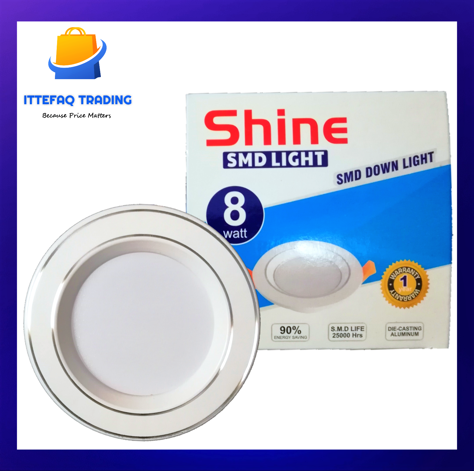 SHINE LED SMD Ceiling Downlight 8 Watt (Daylight White) 3 Inch | Daraz.pk