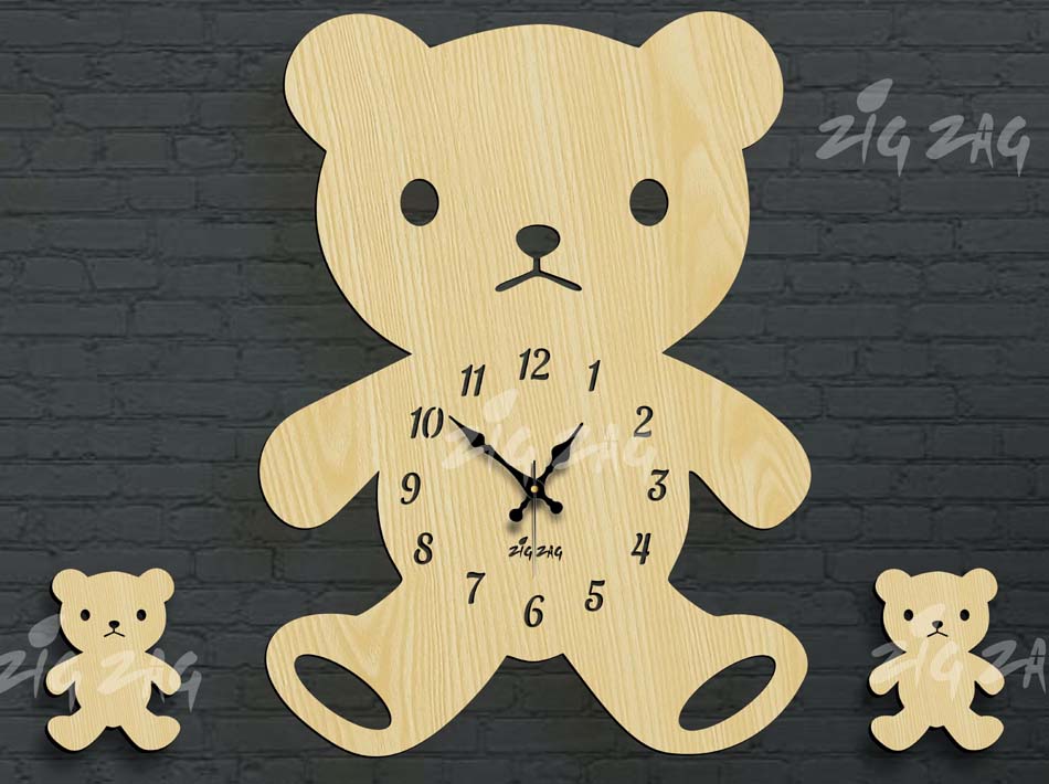 Teddy Bear Clock, Nursery Teddy Bear Clock, Children's Room Wall Clock ...