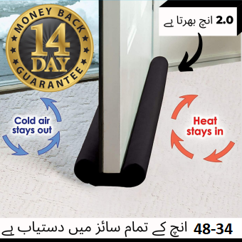 Twin Draft Guard Ultimate Door Draft and Dust Stopper Black Color 34-48 ...